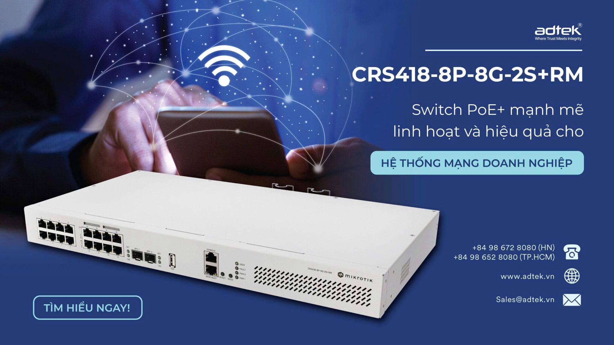 CRS418-8P-8G-2S+RM – Switch PoE+ mạnh mẽ, linh hoạt và hiệu quả cho hệ thống mạng doanh nghiệp ...